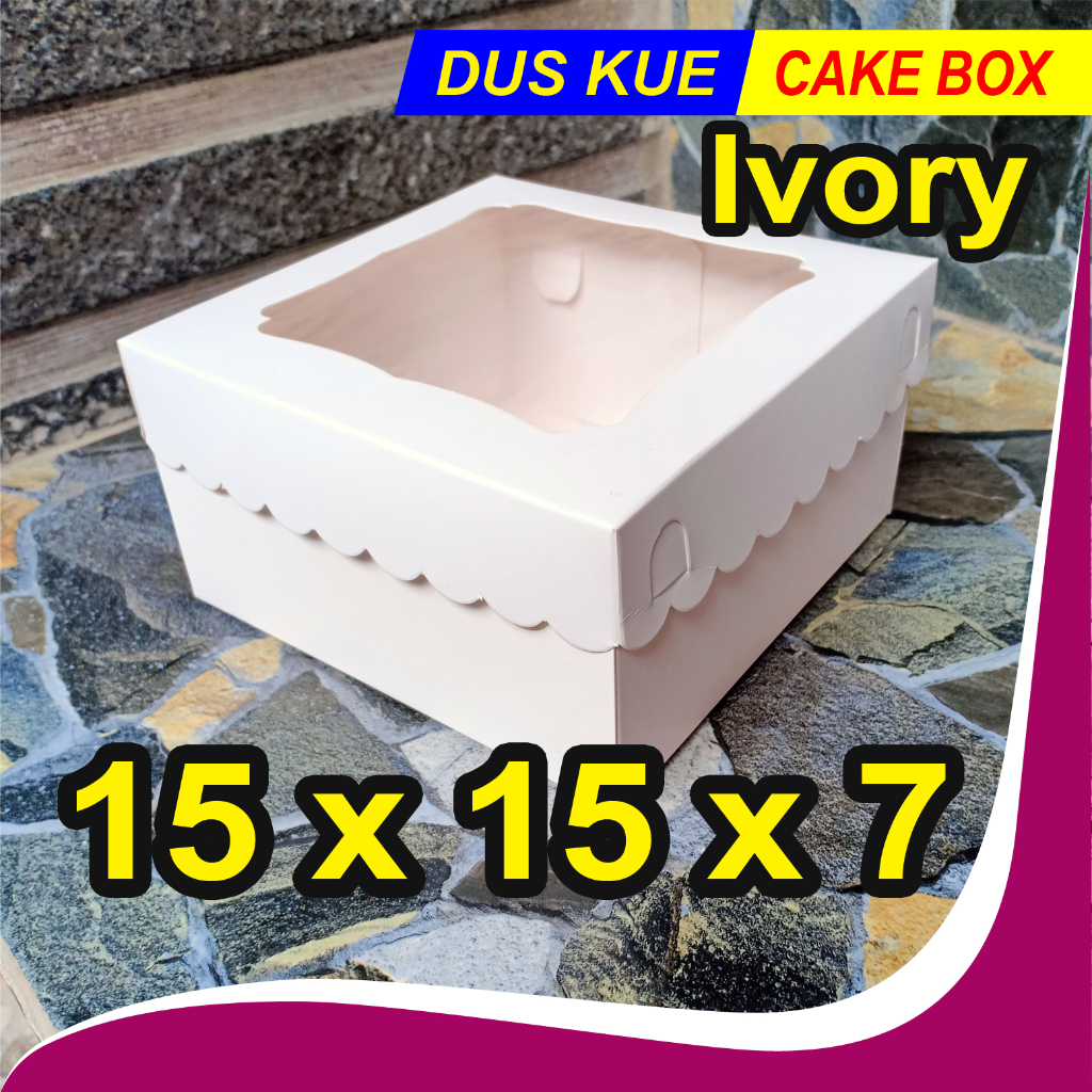 Jual Dus 15x15x7/ IVORY TUTUP JENDELA / 15x15 / Kotak Roti Kue Brownis ...