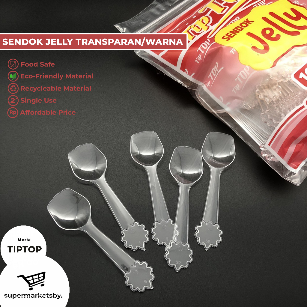 Jual Sendok Jelly/Pudding/Es Krim 100 pcs WARNA BENING PUTIH | Shopee ...