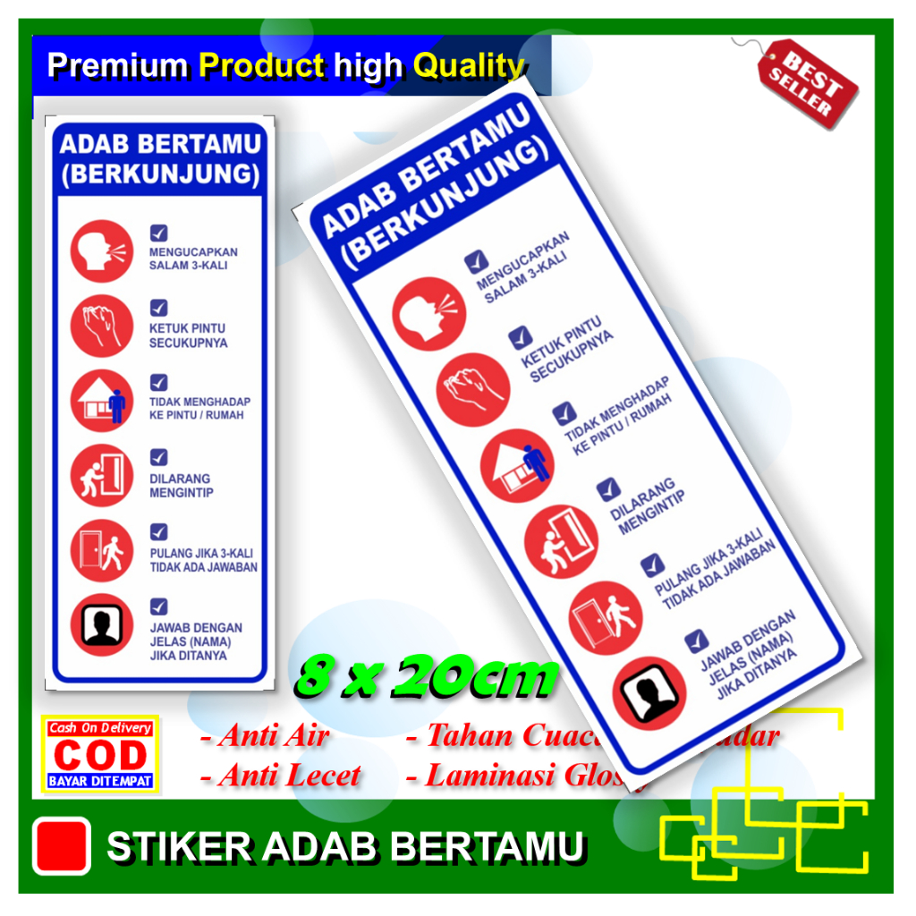 Jual Stiker adab bertamu dan berkunjung sticker ketertiban keamanan ...