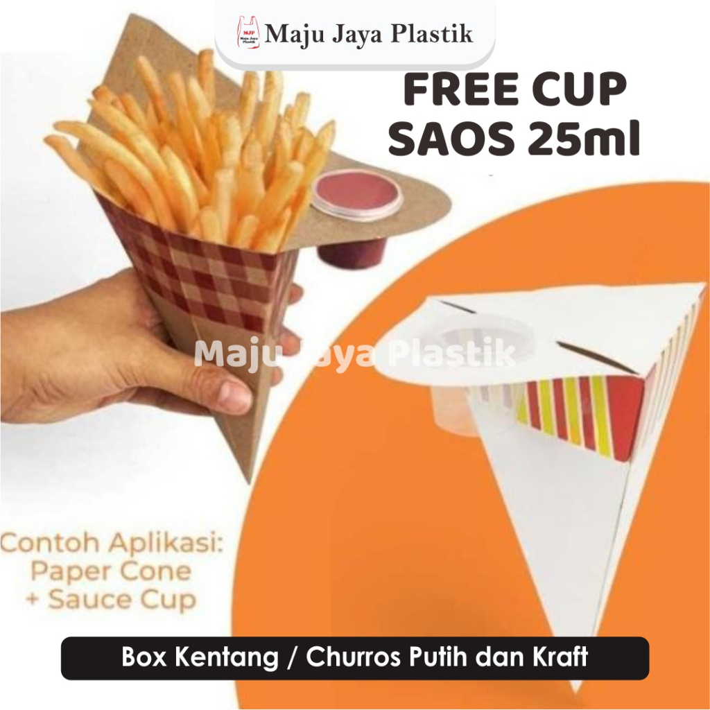 Jual Box Kentang Goreng Dus Churros Ayam French Fries FREE CUP SAOS ...