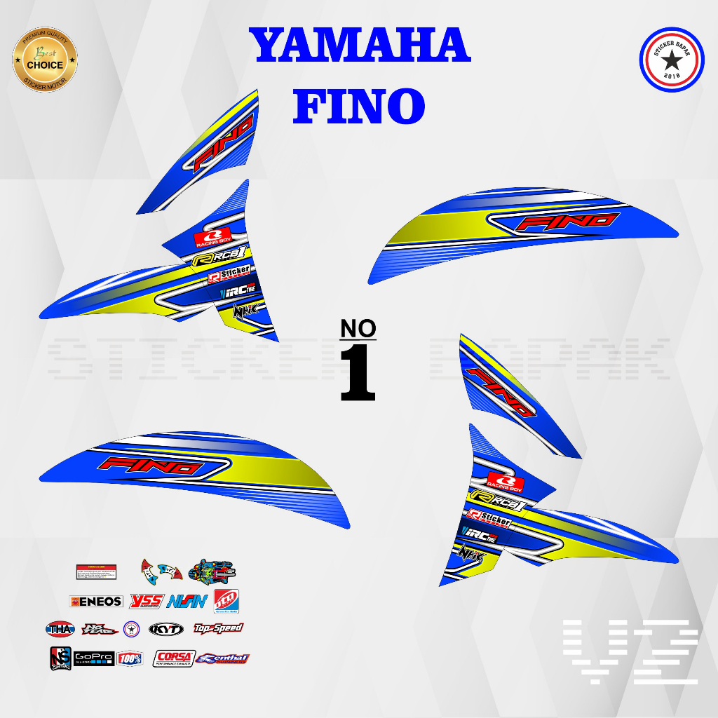 Jual Sticker striping Fino variasi race v2 stiker motor yamaha fino ...