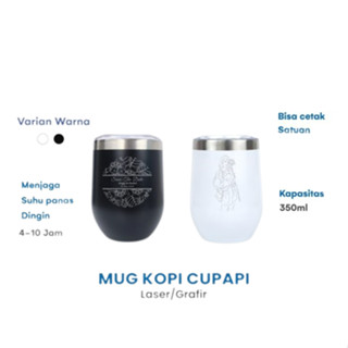 Jual Coffee Stainless Mug Cupapi Mug Telur Custom Gelas Kopi Laser ...