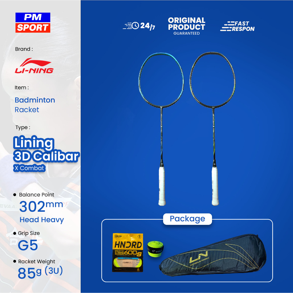 Jual RAKET BADMINTON / BULUTANGKIS LINING 3D CALIBAR X COMBAT | Shopee ...
