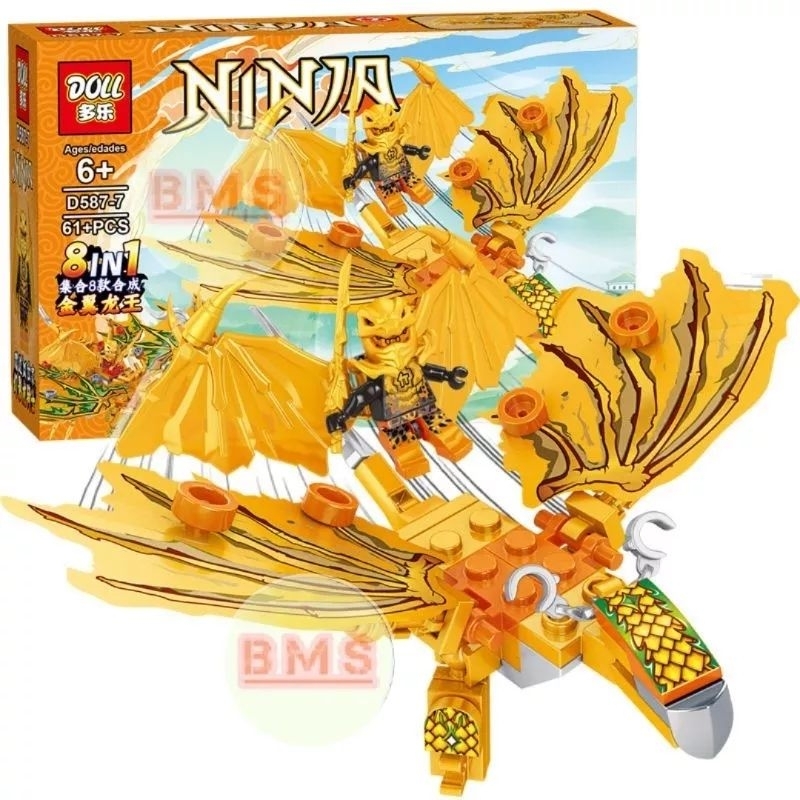Jual mainan ninja robot dragon naga besar + sayap + figure ninja A8093 ...