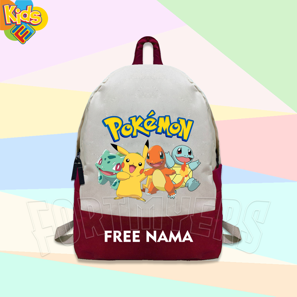 Jual TAS RANSEL ANAK POKEMON FREE CETAK NAMA | Shopee Indonesia
