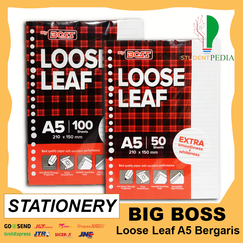 Jual Loose Leaf Big Boss A5 Bergaris 20 Holes / Isi Kertas Binder B5 Bergaris 20 Holes | Shopee ...