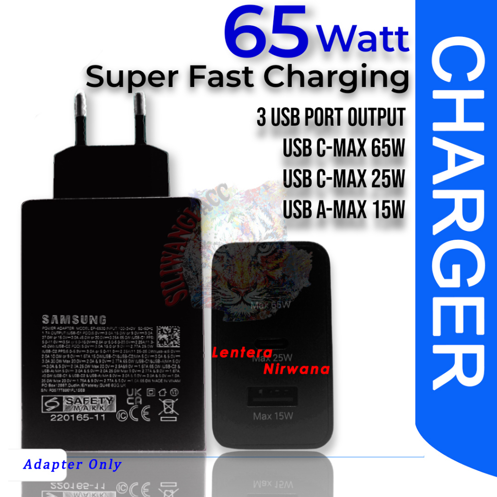 Jual Adapter Super Fast Charging Samsung 65 Watt 3 Lubang Output ...