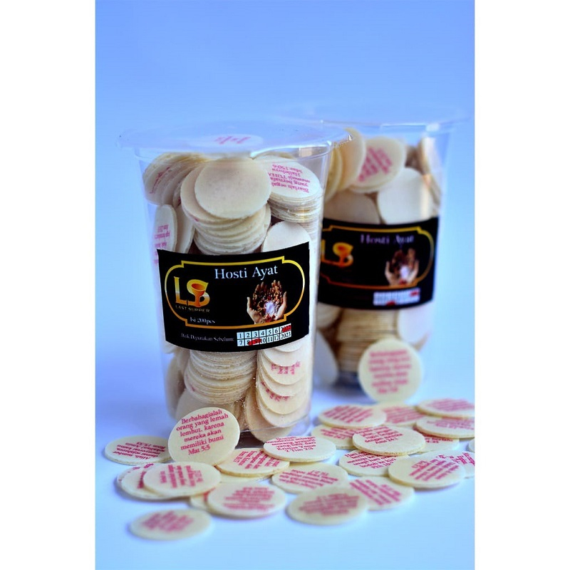 Jual Hosti Gelas Ayat Roti Perjamuan Kudus LS Super isi 200 Keping ...