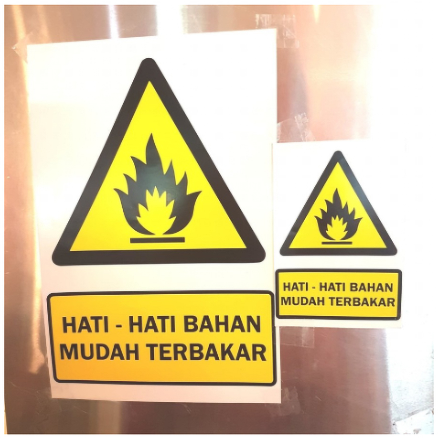 Jual SIGN LABEL STICKER K3 SAFETY BAHAN MUDAH TERBAKAR 10X15CM | Shopee ...