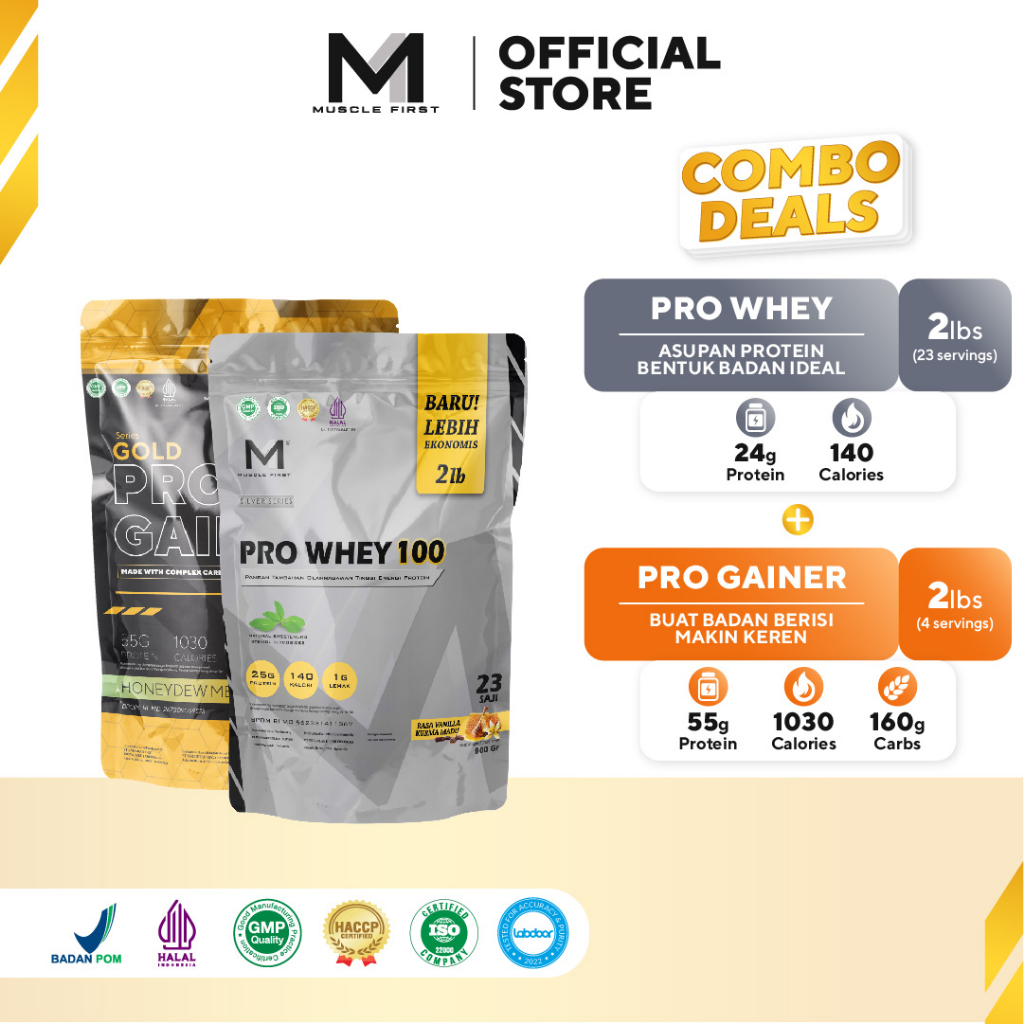 Jual [BUNDLE] MUSCLE FIRST Pro Whey 100 2lbs + Pro Gainer 2lbs | Shopee ...