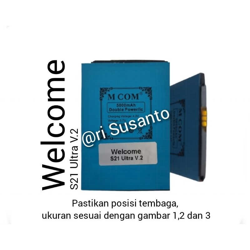Jual Baterai MCOM for Welcome M13 Pro / Welcome S21 Ultra V2 / Welcome i15 Pro Max Double Power ...