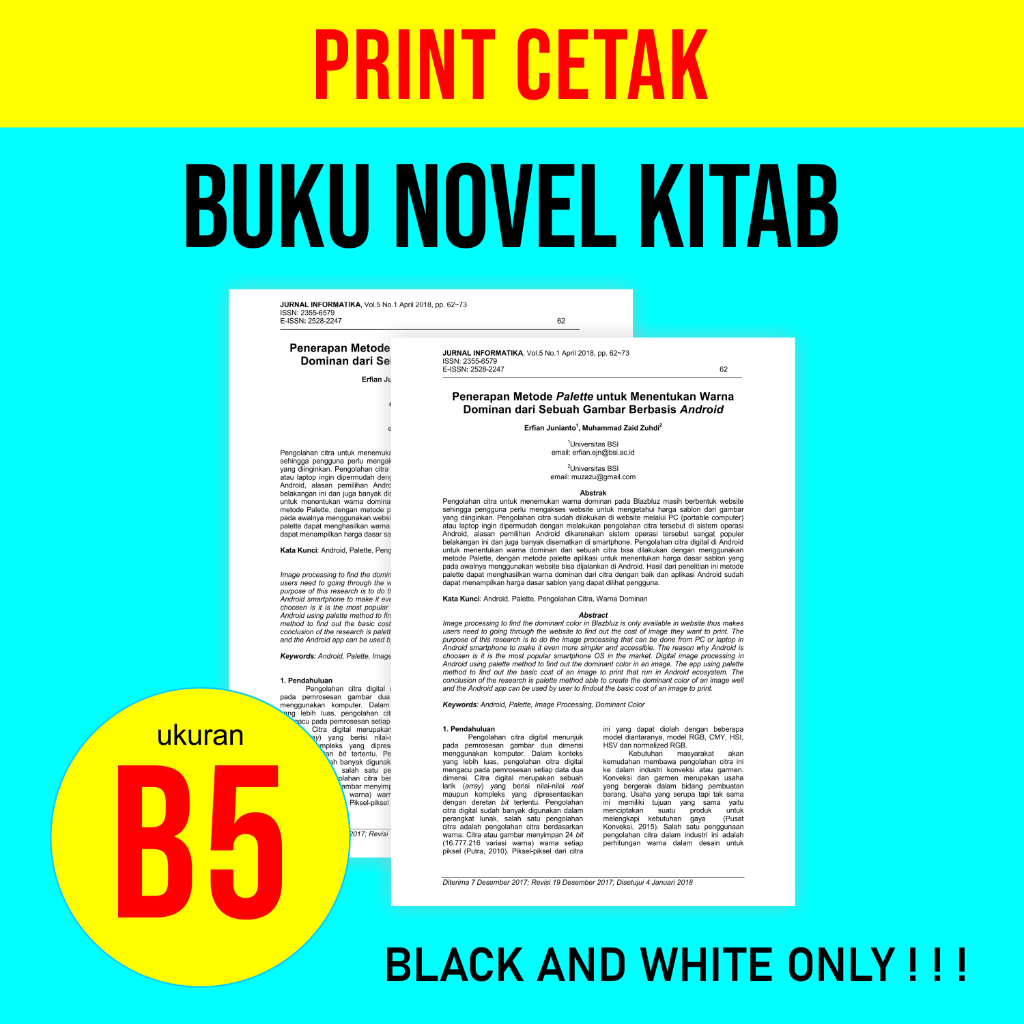 Jual PRINT CETAK Ukuran B5 BUKU, NOVEL, KITAB | Shopee Indonesia