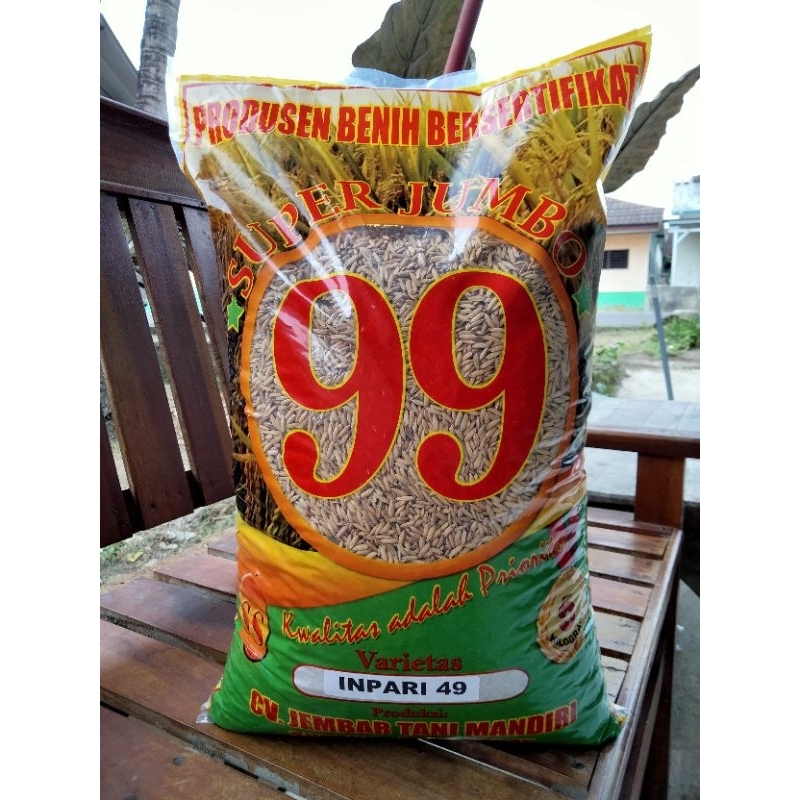 Jual Benih bibit padi Inpari 49 jembar bersertifikat label ungu kemasan ...