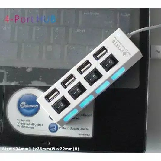 Jual Usb hub 4 port 2.0 saklar on off led laptop komputer portable | Shopee Indonesia