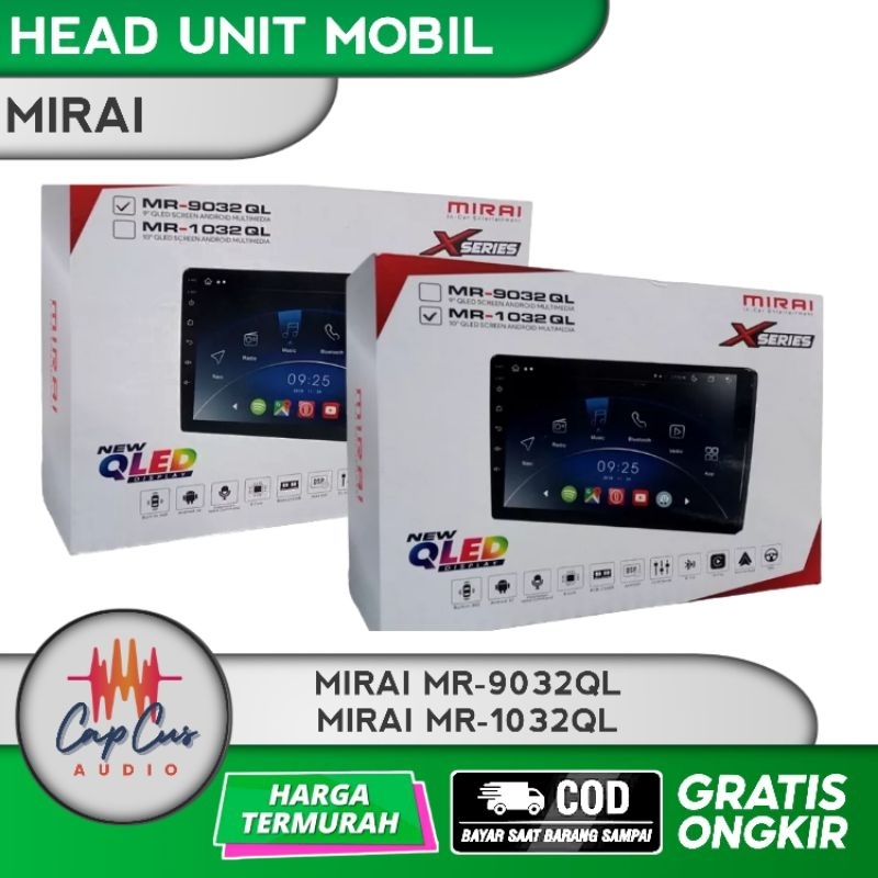 Jual HEAD UNIT ANDROID MIRAI MR 9032 QL / MR 1032 QL RAM 8/256 GB QLED ORI | Shopee Indonesia