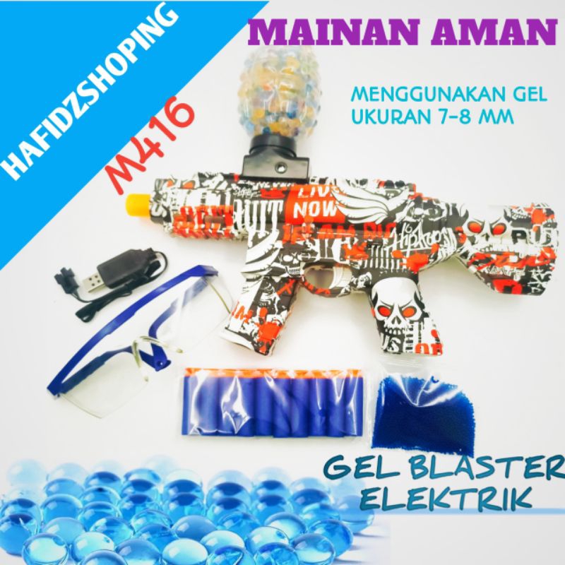 Jual MAINAN WATER GEL BLASTER AUTOMATIS M416 MODEL 2 IN 1 BUSA NERF SOFT BULLET | Shopee Indonesia