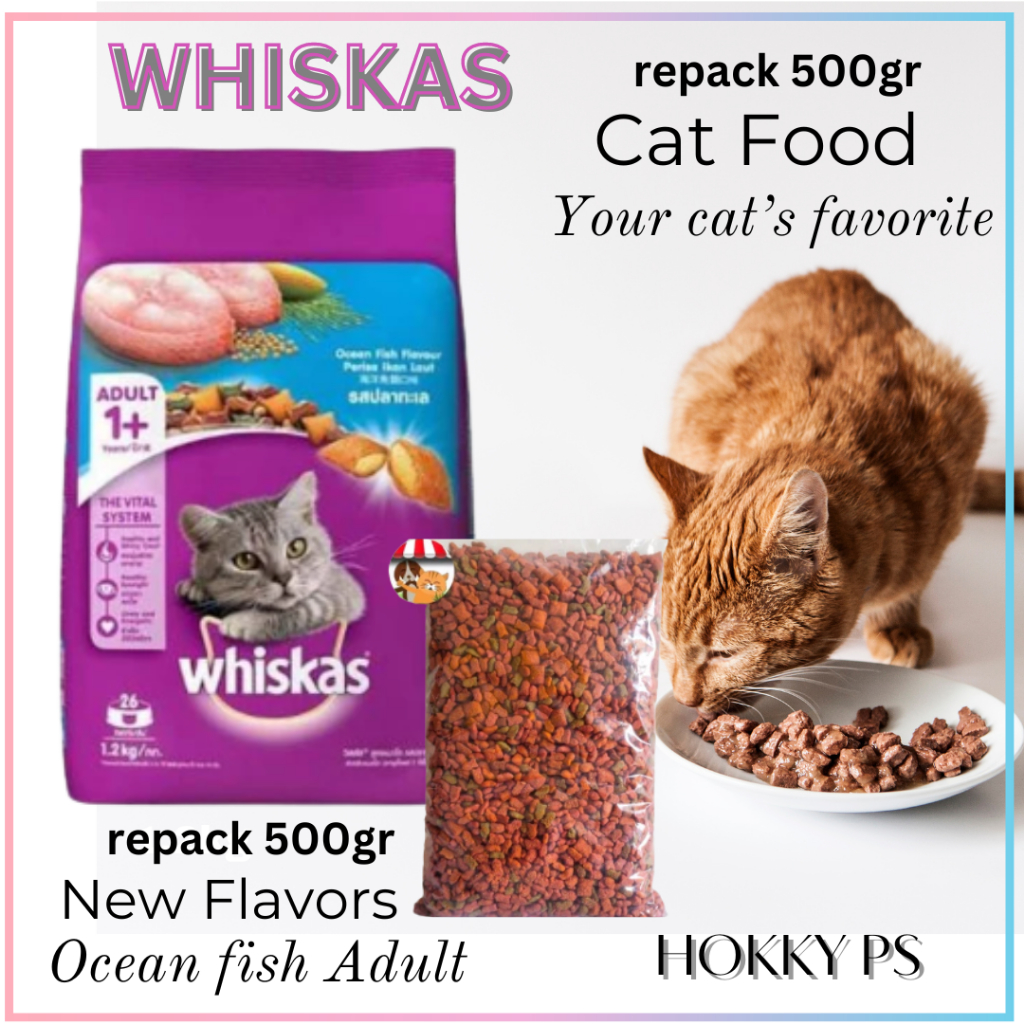 Jual Whiskas ocean fish adult repack 500gr makanan kucing dry cat food ...