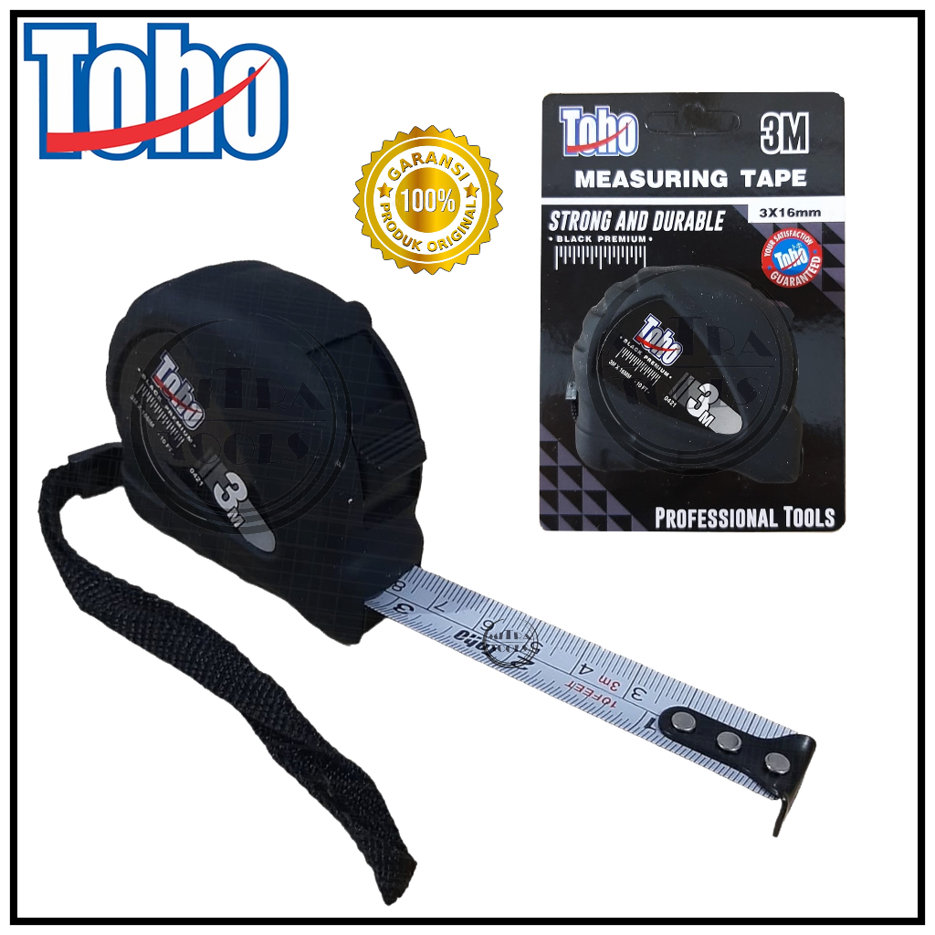 Jual Meteran TOHO 3 Meter Black Premium Measuring Tape / Meteran Tukang ...