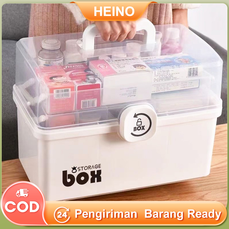 Jual HEINO Box Obat Kotak Penyimpanan Kotak Obat Portable Plastic ...