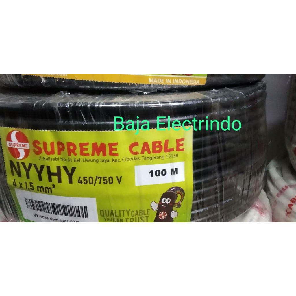 Jual Kabel Serabut isi 4 NYYHY 4X1,5mm SUPREME @100meter NYYHY 4x1,5 4x1.5 mm 4x1.5mm SUPREME ...