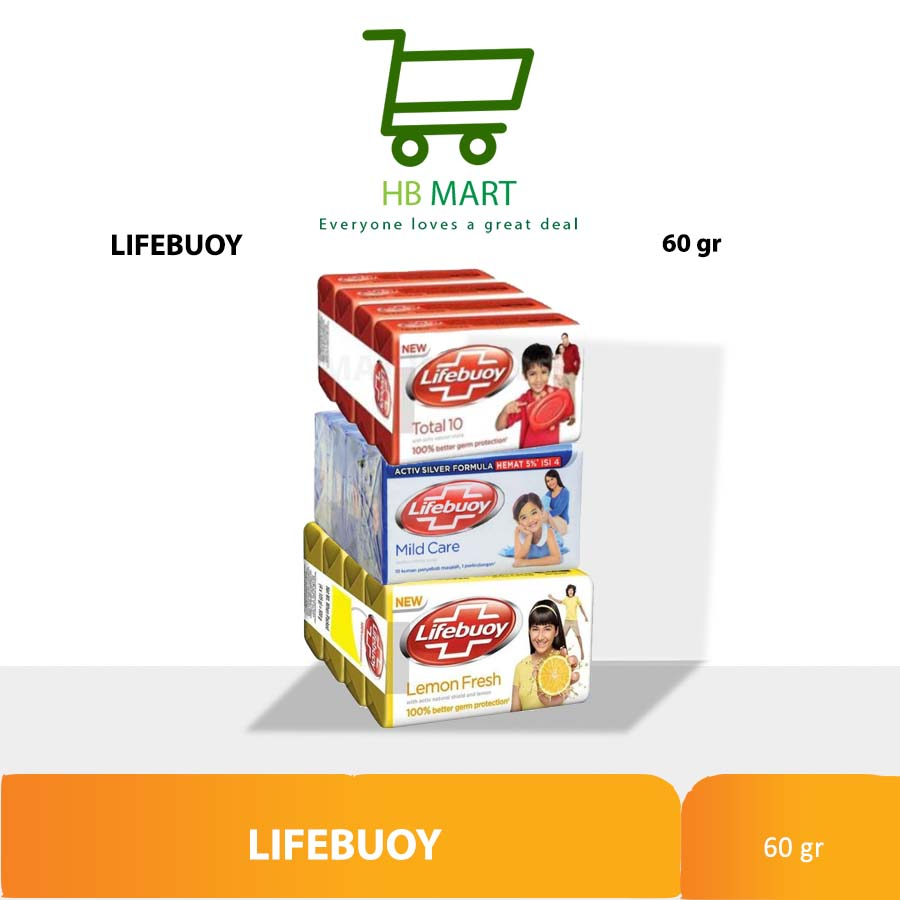 Jual LIFEBUOY ANTIBACTERIAL BAR SOAP 10 4'S X 60GR TOTAL / MILD / LEMON ...