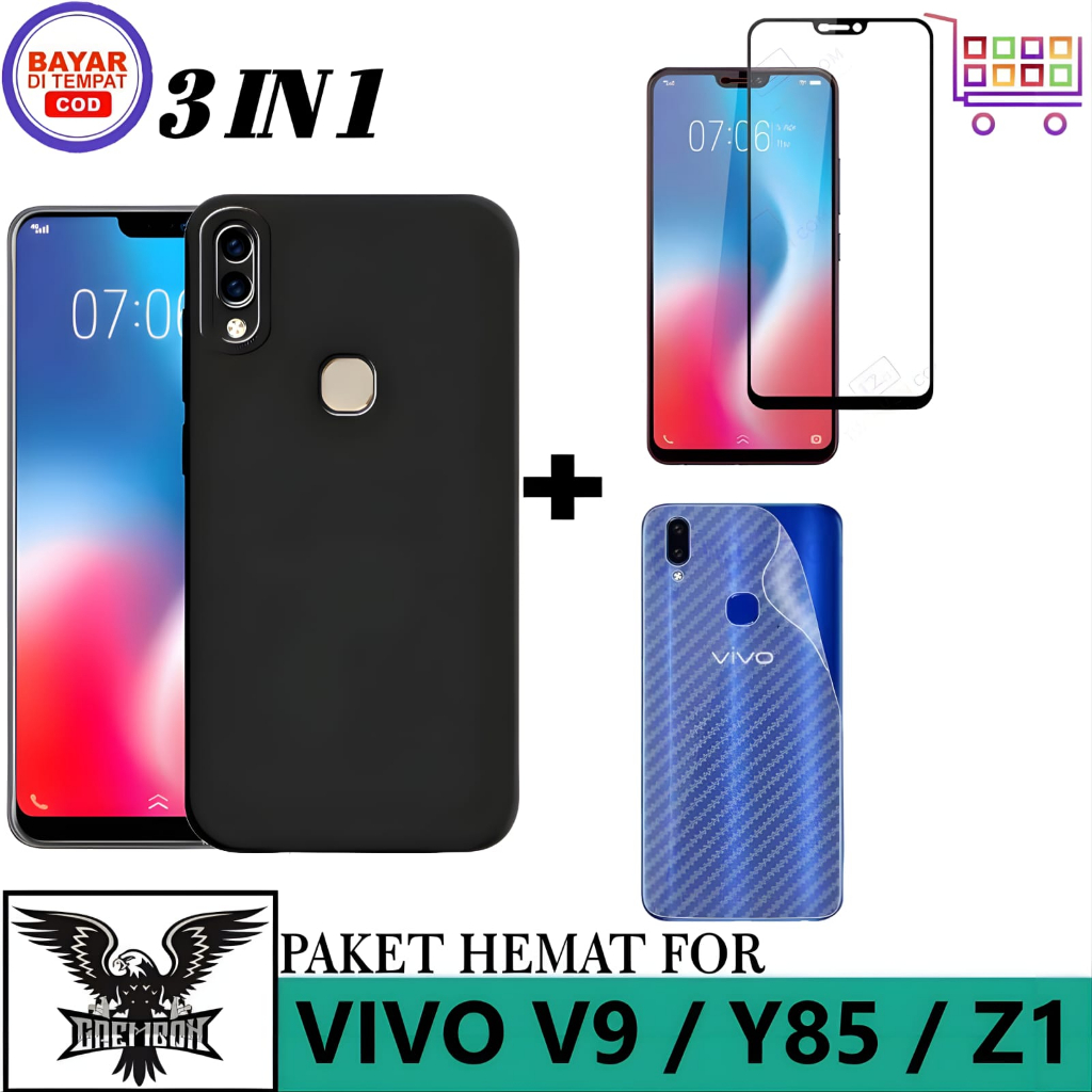 Jual Promo 3in1 Case VIVO V9 Y85 Z1 Free TG Anti Gores Layar Dan Garskin Premium | Shopee Indonesia