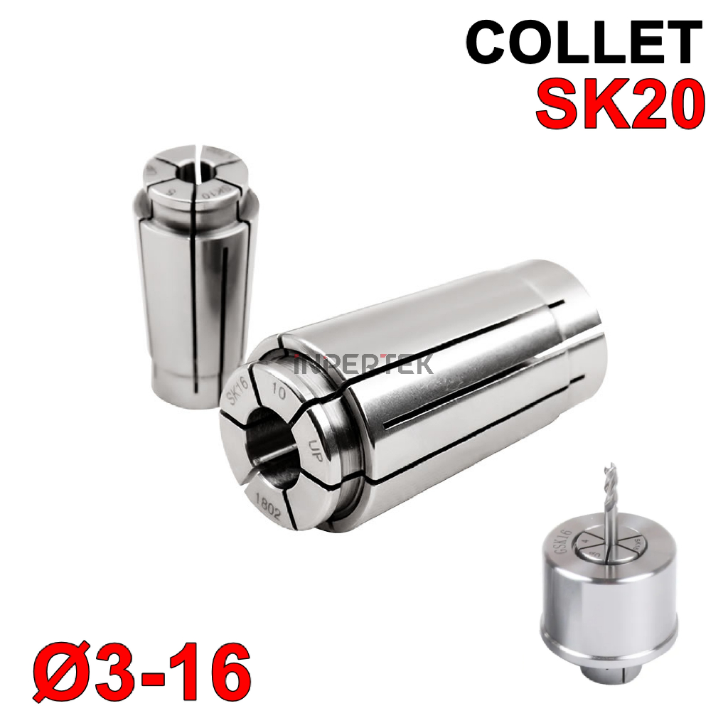 Jual Collet SK 20 Arbor Slim Chuck SK20 Milling Colet Adapter Penjepit Endmill CNC | Shopee ...