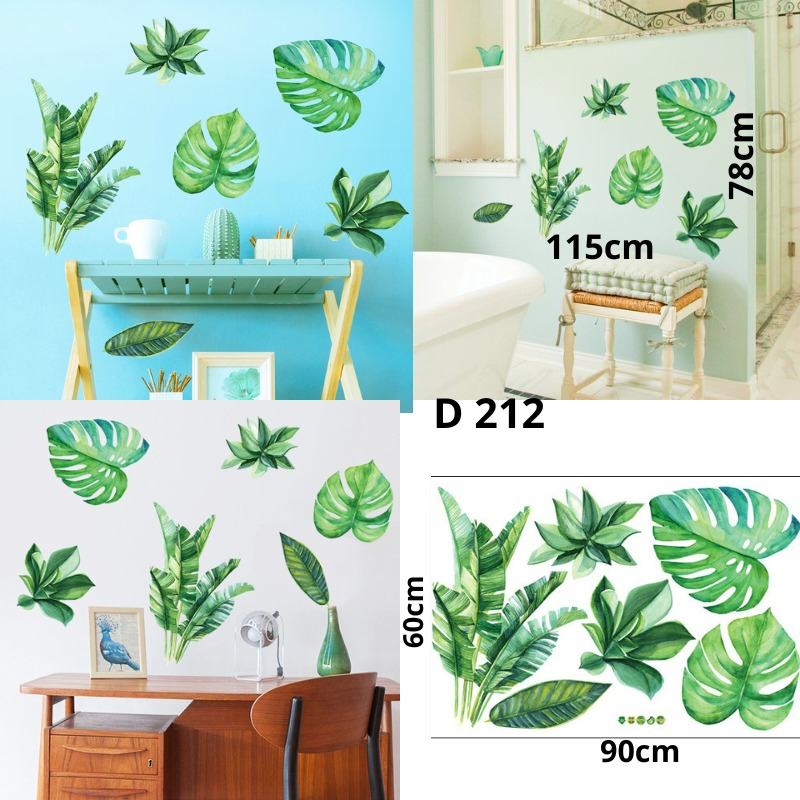 Jual WALLSTICKER WALL STICKER STIKER DINDING MINIMALIS DAUN PISANG D1 POHON KAKTUS MONSTERA ...