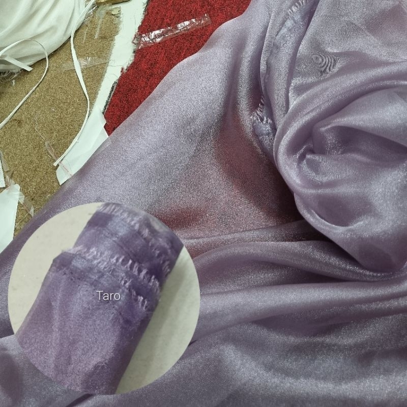 Jual kain organza pasir/crinkle metalik/sparle gliter/organza crystal ...