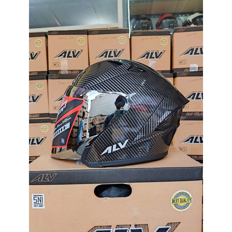 Jual HELM Half Face ALV ULTRON MOTIF CARBON BLACK | Shopee Indonesia