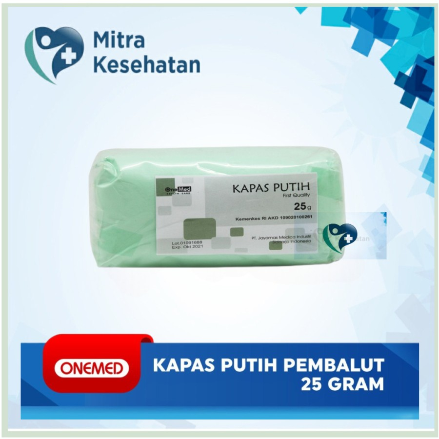 Jual Kapas Putih Pembalut OneMed 25gram | Shopee Indonesia