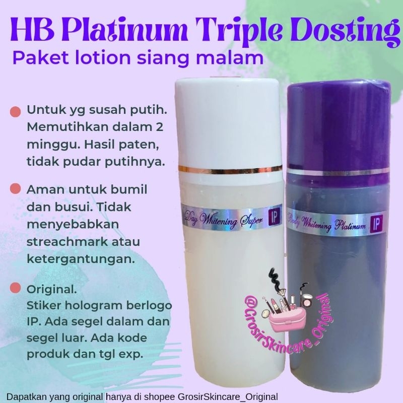 Jual Paket Siang Malam HB Dosting Triple Dosis Anggur Ungu Pekat HandBody Lotion Whitening ...