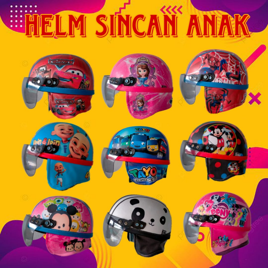 Jual HELM ANAK KARAKTER PRINTING USIA 1-4.tahun FREE kaca | Shopee ...
