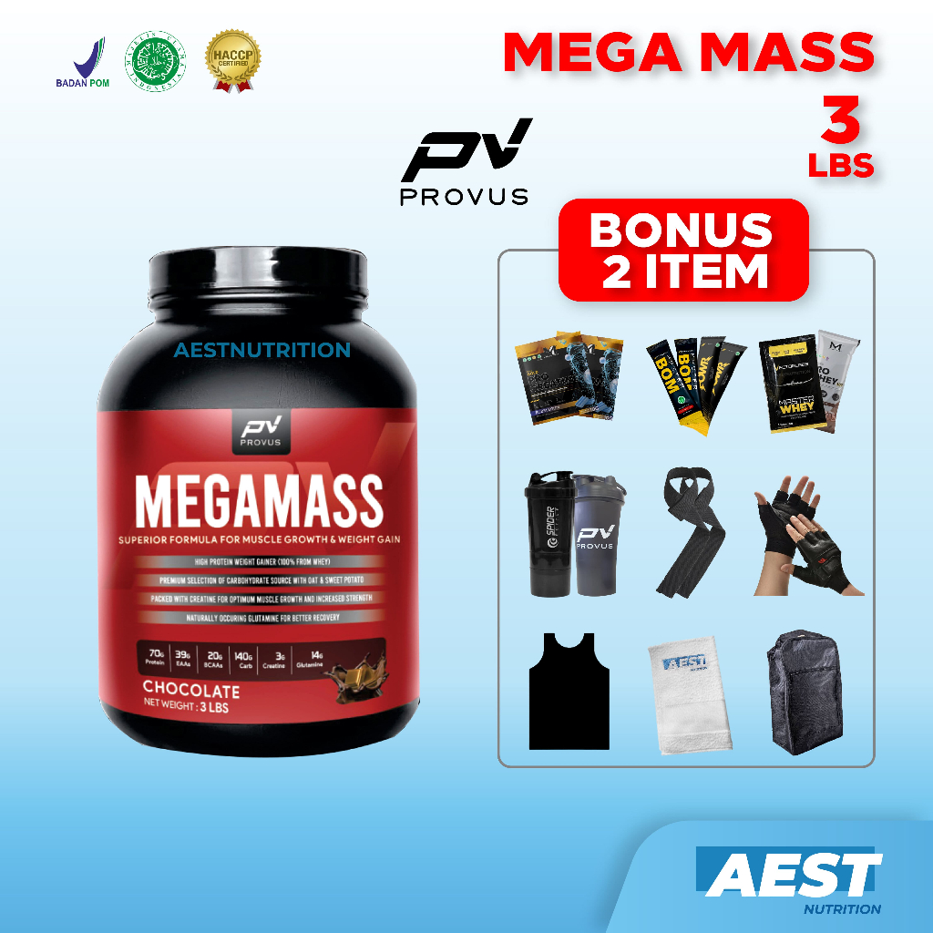 Jual Provus Mega Mass 3 lbs Susu Gainer Penambah Berat Badan Megamass ...