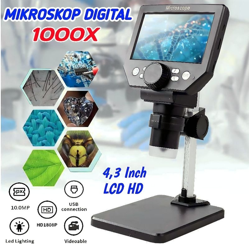 Jual Mikroskop Microscope Digital 1000X 10MP USB Monitor & Stand G1000 ...