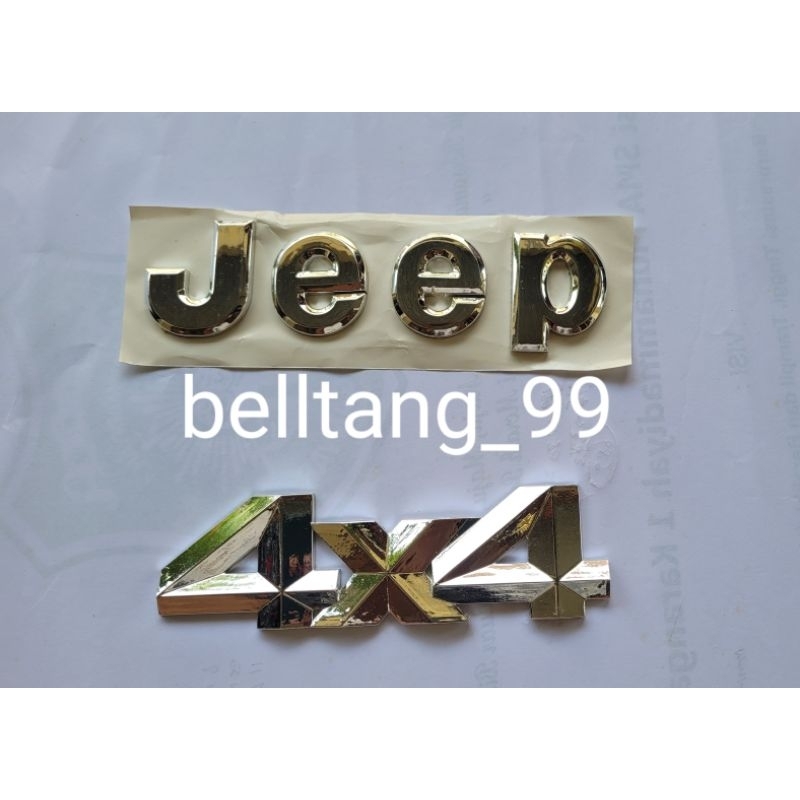 Jual emblem tulisan jeep/ emblem logo jeep/emblem logo 4x4 | Shopee ...