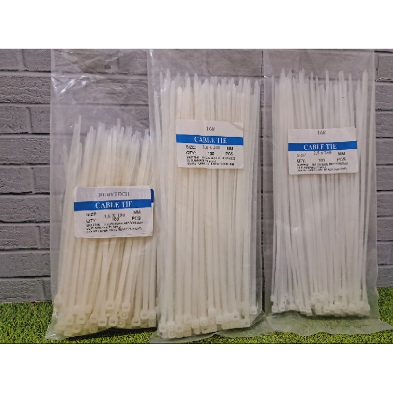 Jual Cable Ties / Kabel Ties / kabel tis isi 100 2,5mm 3,6mm PUTIH ...
