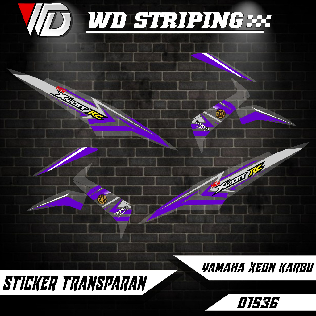 Jual 01536 sticker striping transparan sepeda motor yamaha xeon karbu ...