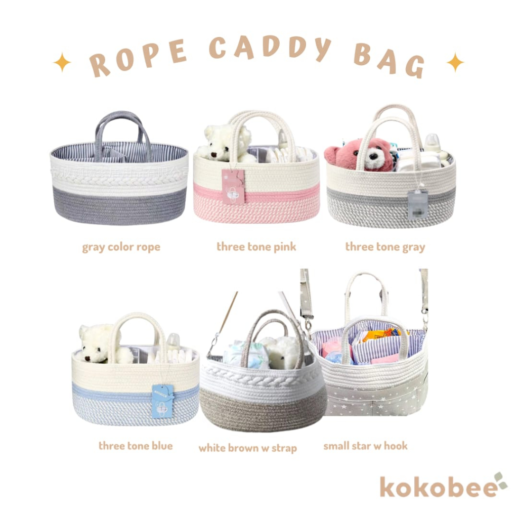 Jual Caddy Bag (Kokobee) Tas Travelling Bayi / Canvas Caddy Bag / Rope ...