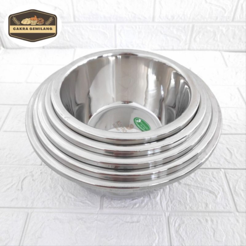 Jual Baskom stainless tebal merk komodo mangkok aduk mixing bowl bahan ...