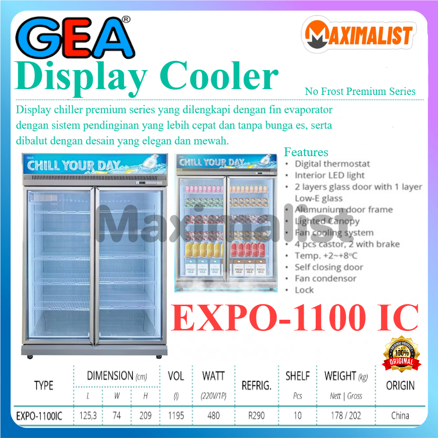 Jual GEA EXPO-1100IC EXPO-1200IC 2(Dua) Pintu Showcase 10 Rak / GEA ...