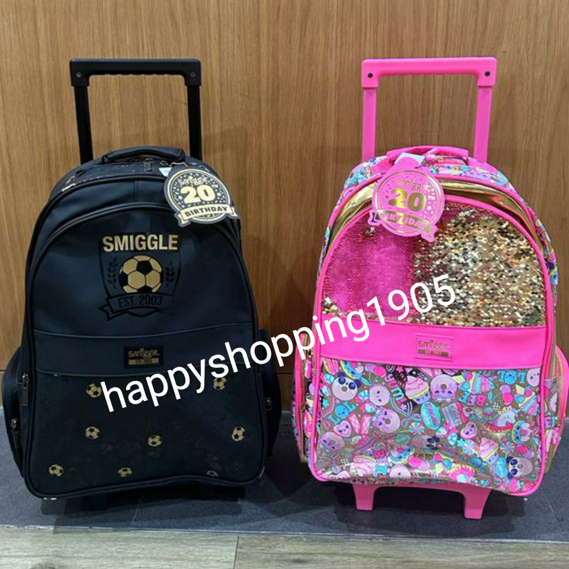 Jual SMIGGLE 20TH BIRTHDAY TROLLEY BACKPACK BALL GOLD SEQUIN - TAS ...
