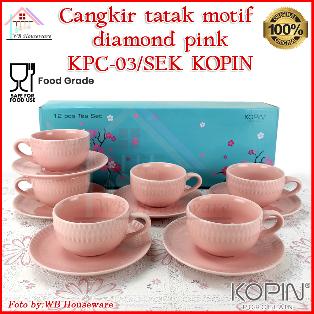 Jual cangkir set 6 pasang biru keramik / coffee tea set cup and saucer ...