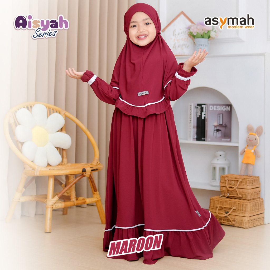 Jual Aisyah Series - Gamis Daily Anak Polos Warna Maroon by 𝐀𝐒𝐘𝐌𝐀𝐇 ...