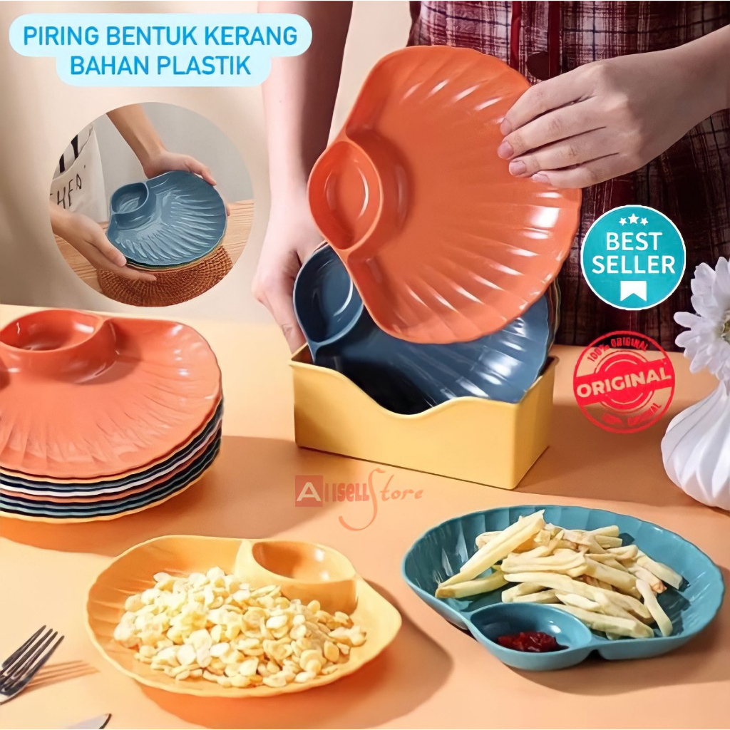 Jual ( BISA COD ) PROMO Piring Kerang Plastik / Wadah Tempat Makan Piring Cangkang Kerang Unik ...