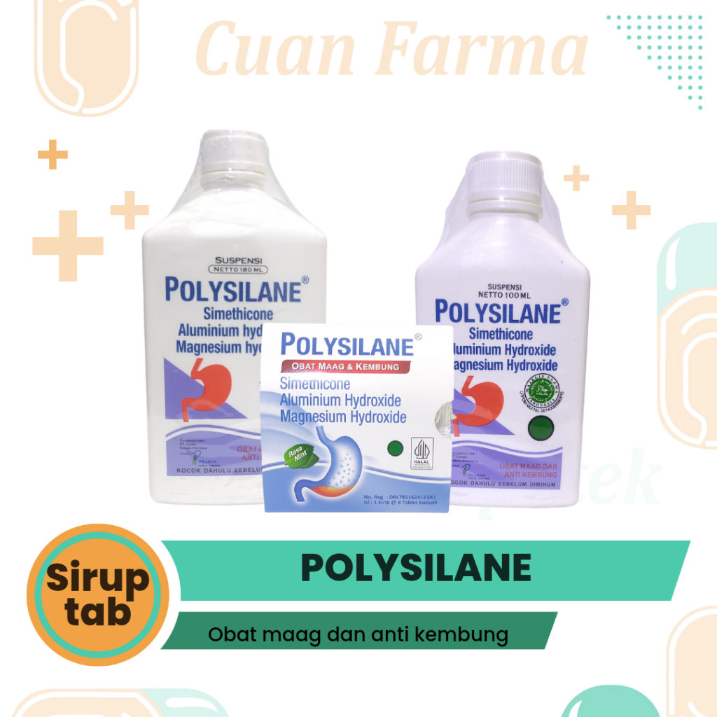 Jual POLYSILANE SUSP 100-180ml/Tablet 8's/Junior 60 's | Shopee Indonesia