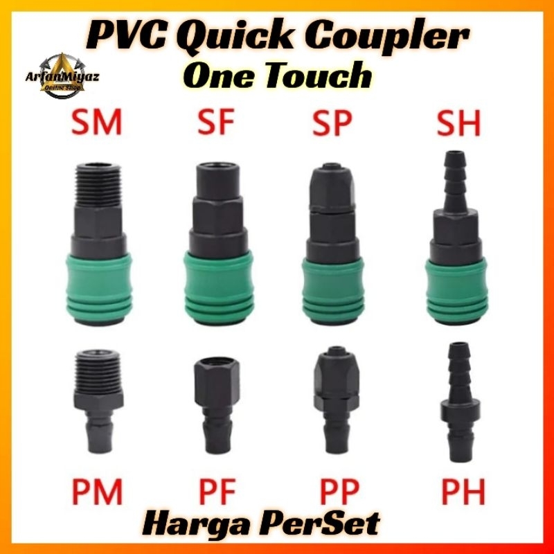 Jual Quick Coupler PVC 1/4 One Touch Nepel Sambungan Selang Kompresor ...