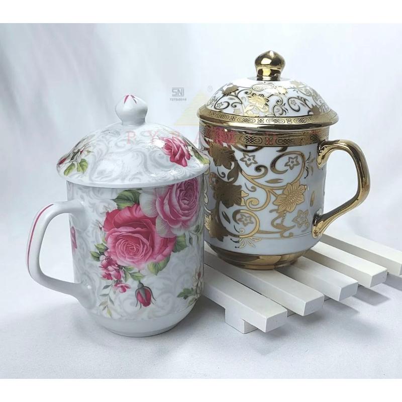 Jual Mug tutup / Cangkir/ Gelas tutup bunga pyramid | Shopee Indonesia