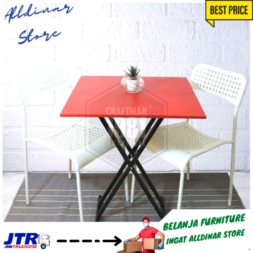 Jual Meja lipat ukuran 50x50x70 meja makan lipat meja portable folding table Meja Cafe dan resto ...