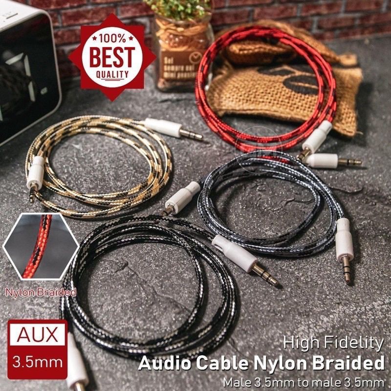 Jual Kabel Aux Audio Jack 3.5mm | Aux Tali Sepatu 1 in 1 ukuran 1M Bahan TebaL Persona | Shopee ...